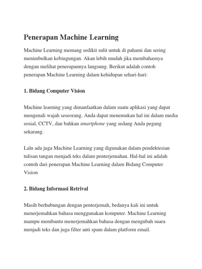 Penerapan Machine Learning | PDF