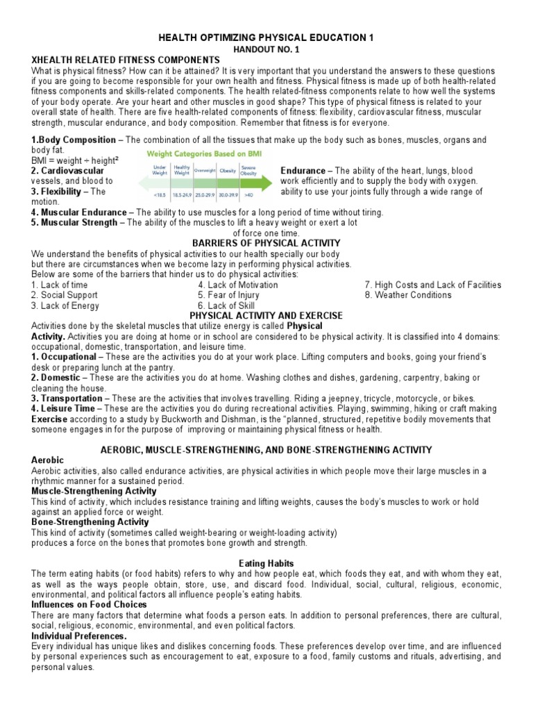 Understanding the Components of Health-Related Fitness and the Principles of Effective Physical ...