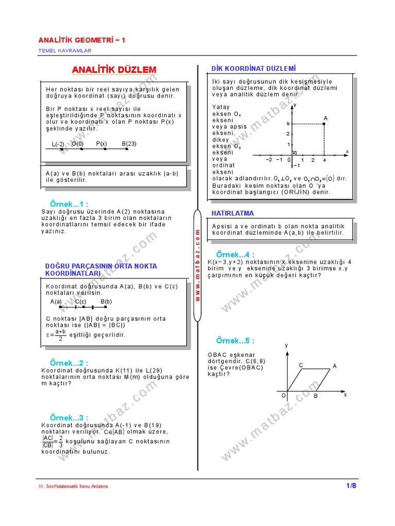 Analitik Düzlem | PDF