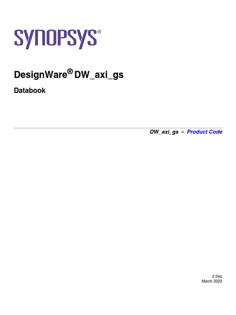Designware DW - Axi - GS: Databook | PDF | Computer Architecture | Computer Science