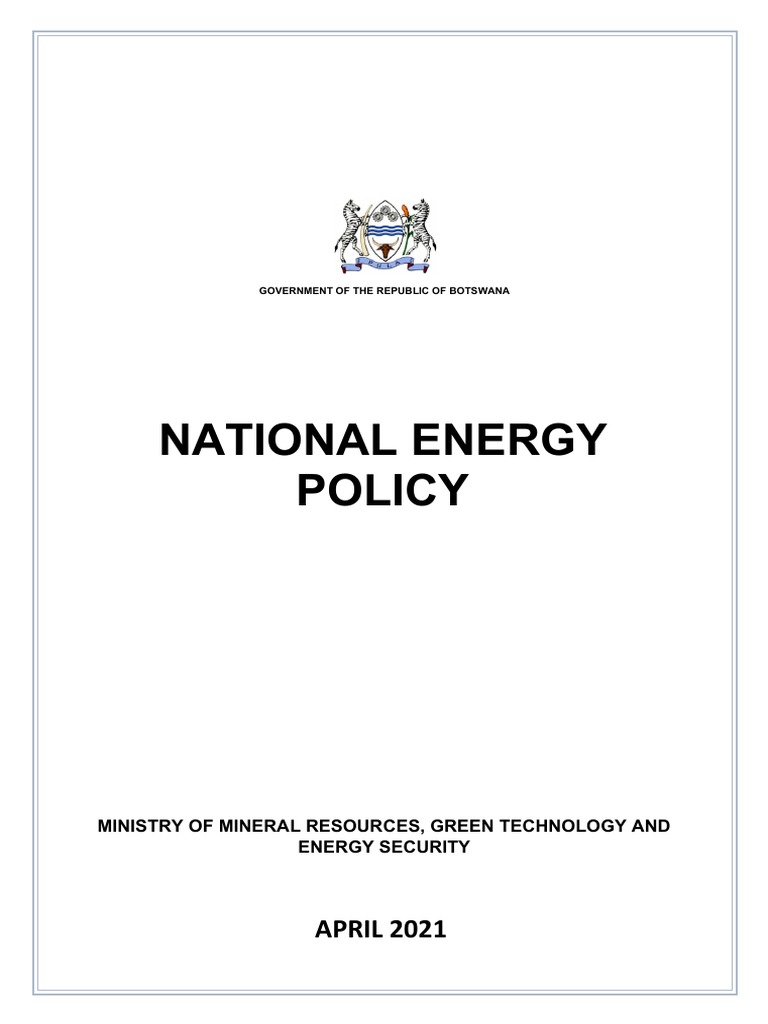National Energy Policy Final April 2021 | PDF | Sustainability | Petroleum