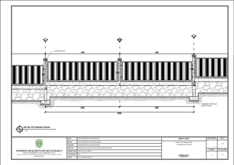 Potongan Pagar Autocad | PDF