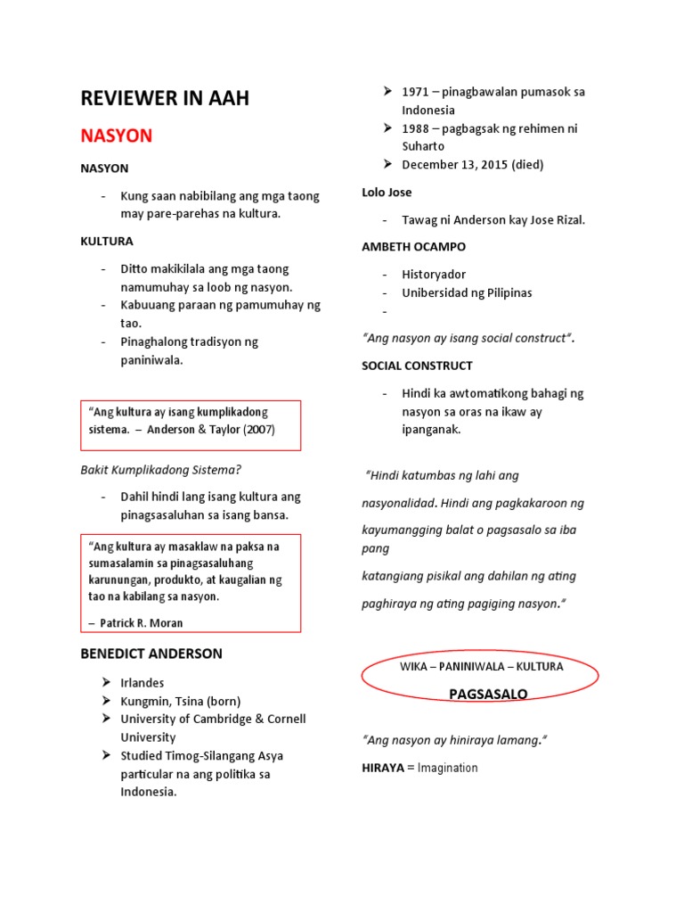 Reviewer in Aah | PDF