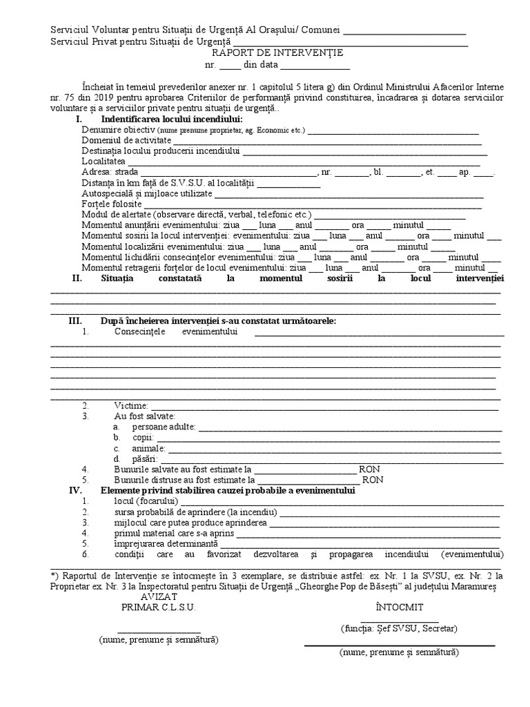 Raport de Interventie | PDF