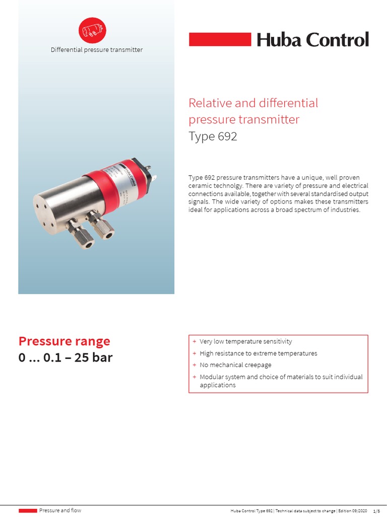 Huba Control Type 692 Manual | PDF | Pipe (Fluid Conveyance ...