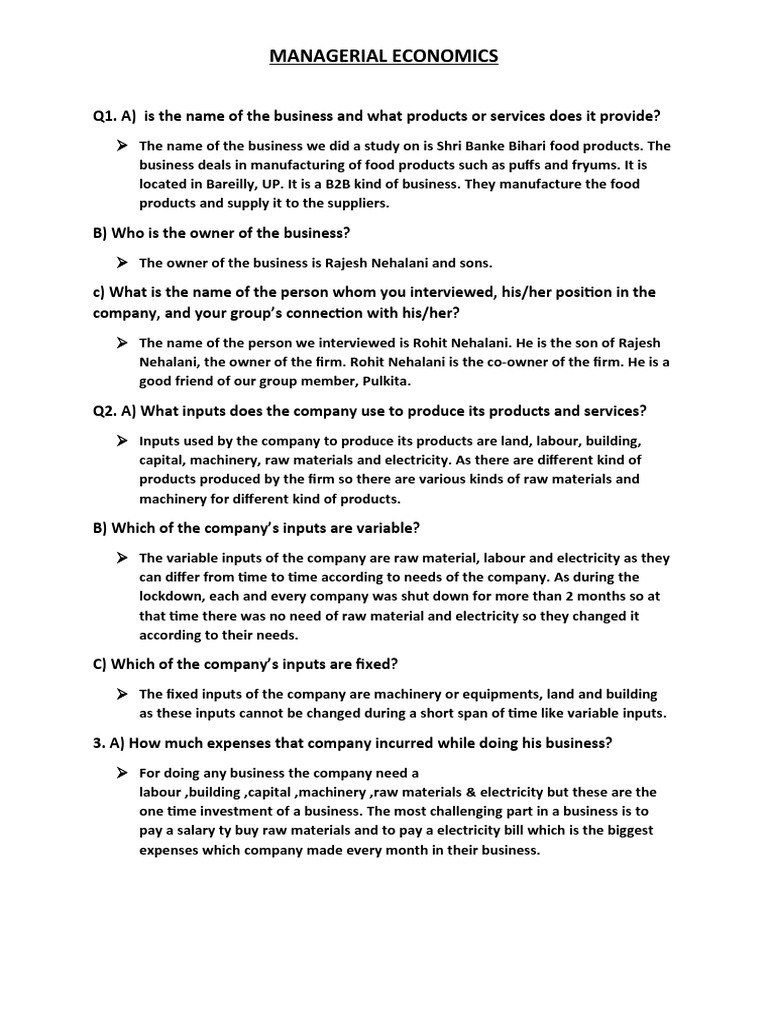 Managerial Economics | PDF | Employment | Labour Economics