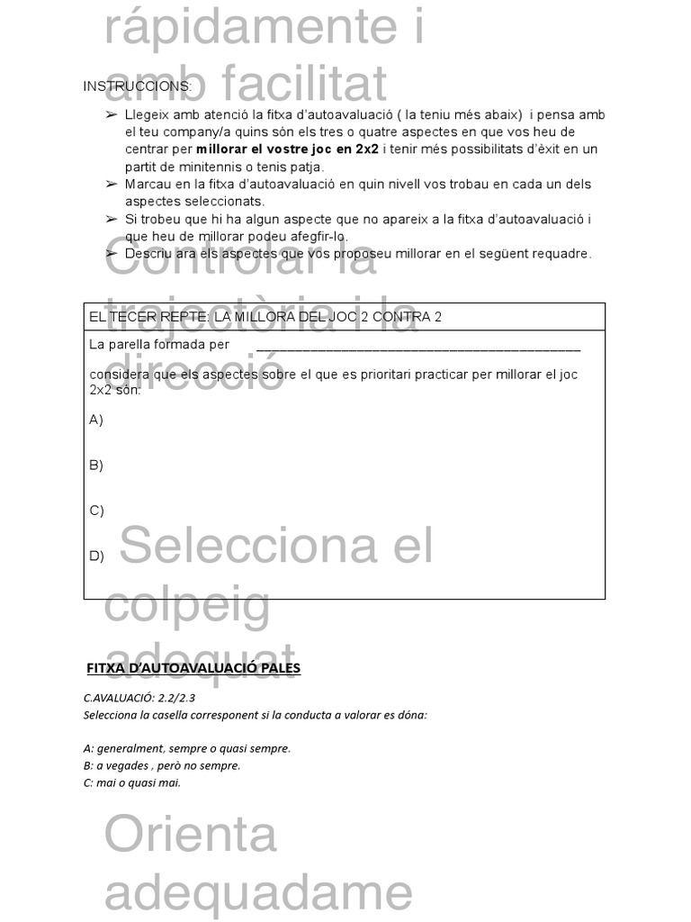Editado - Maram Achoub Boubar - TERCER REPTE: MILLORAR EL JOC 2X2 | PDF