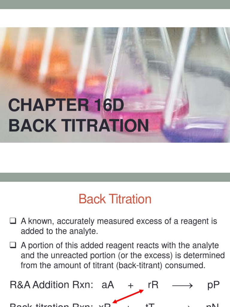 Back Titration | PDF | Titration | Chemistry