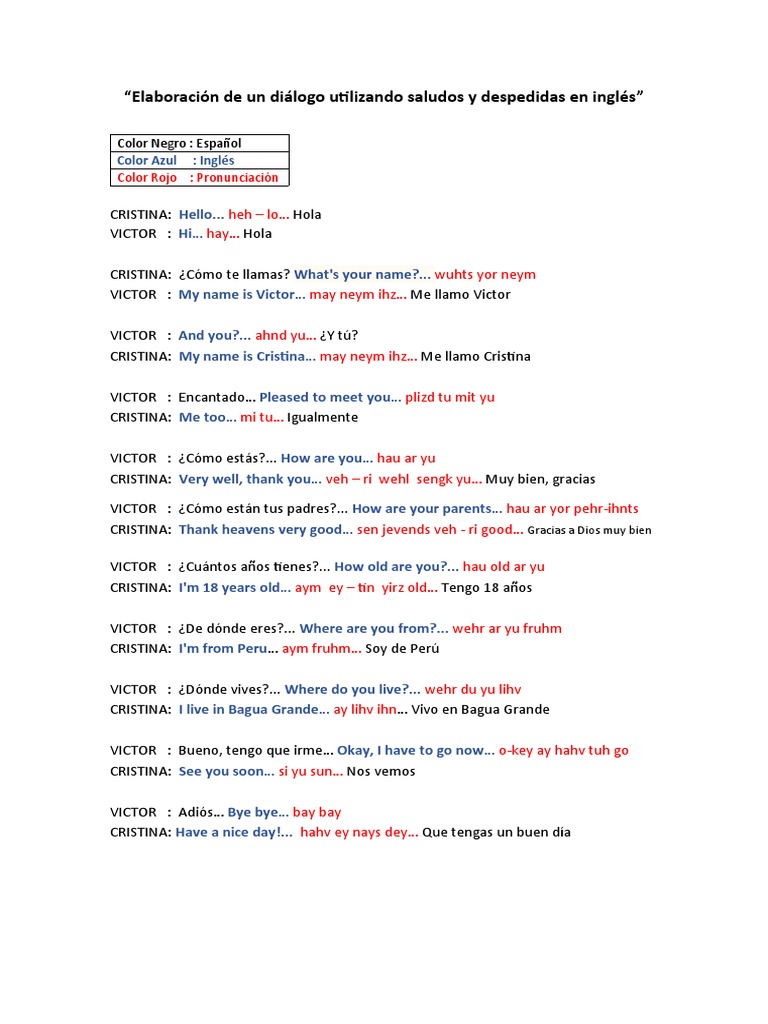 Dialogo en Ingles | PDF