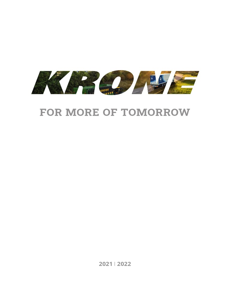 For More of Tomorrow: Dr.-Ing. E.H. Bernard Krone | PDF