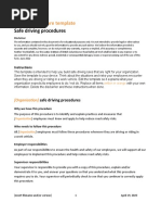Safe Driving Policy | PDF | Driving | Road Traffic Safety