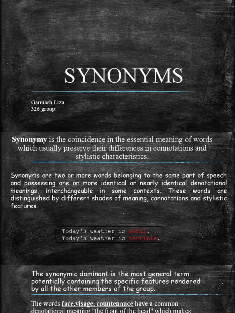 SYNONYMS | PDF | Word | Noun