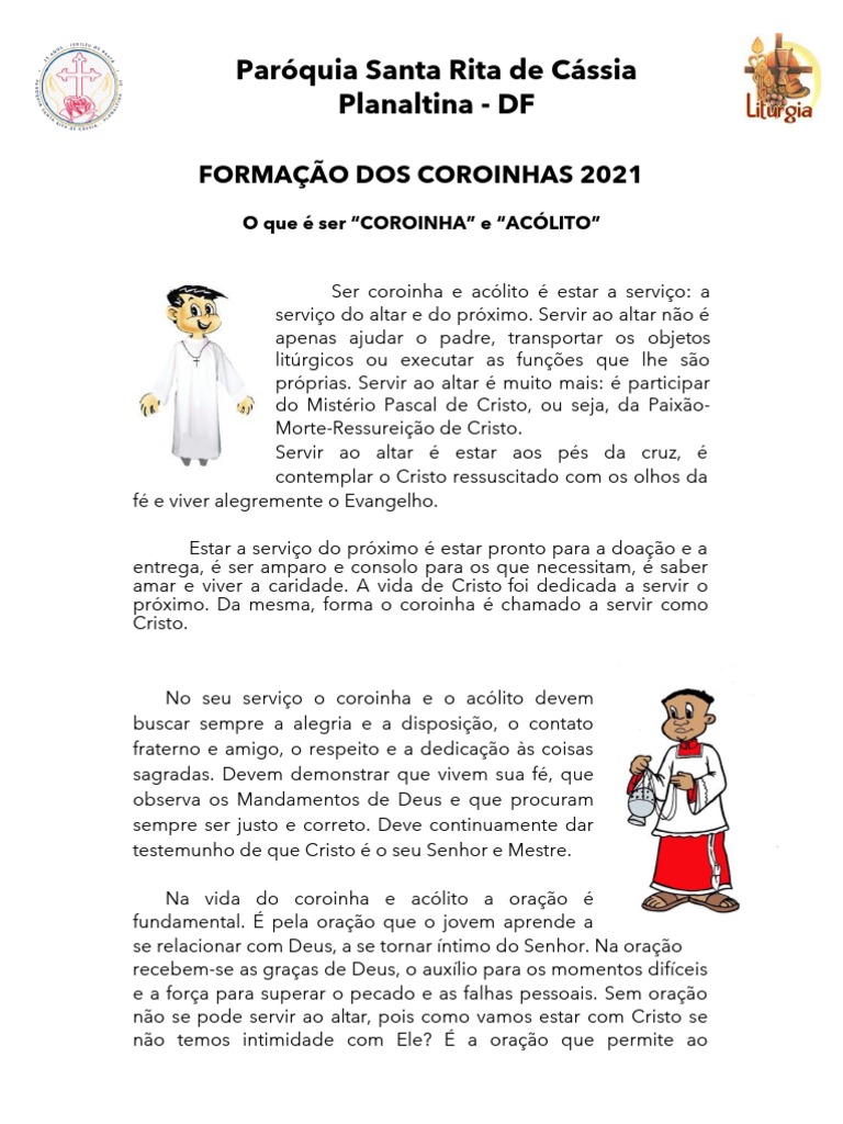 O Que É Ser Coroinha Pdf Missa Liturgia Igreja Católica