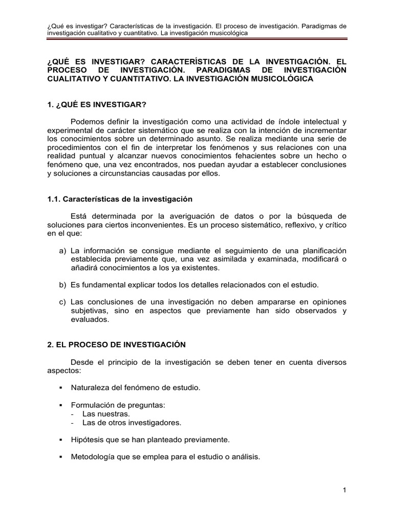 Características y Tipos de Investigación | PDF | Investigación ...