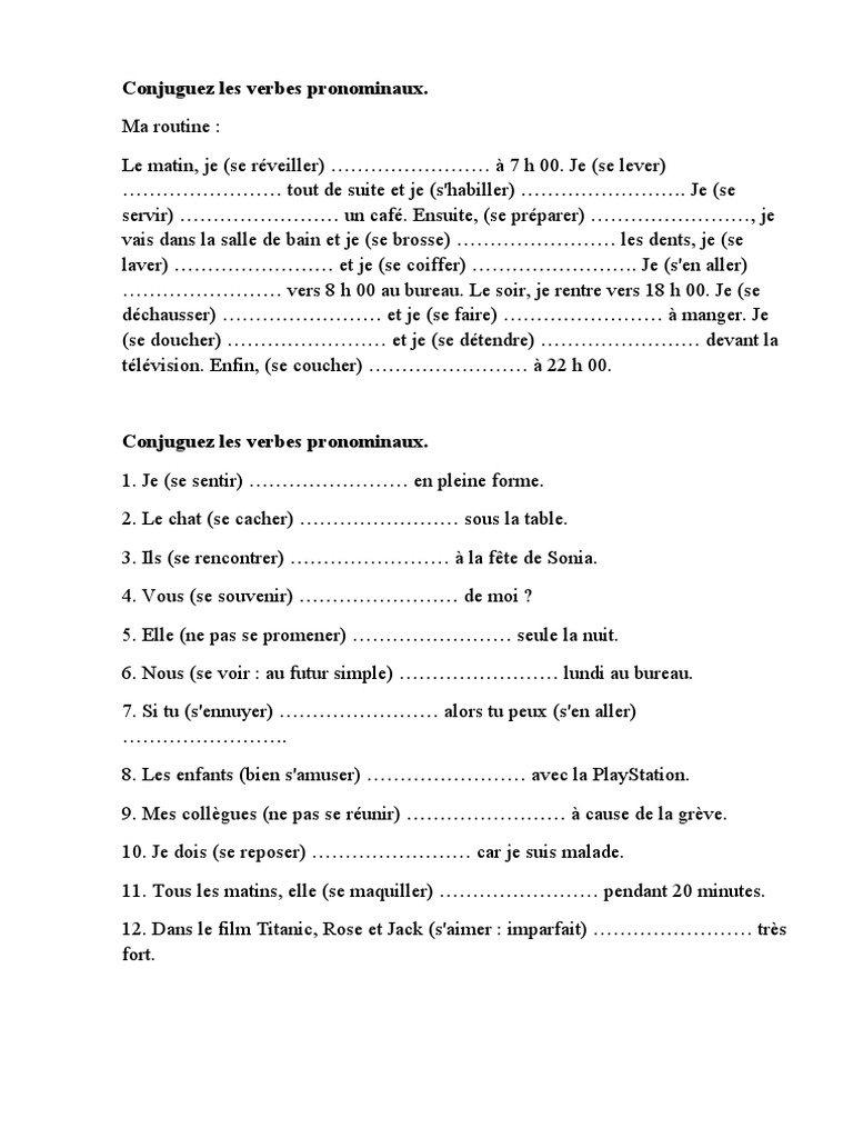 Les Verbes Pronominaux | PDF