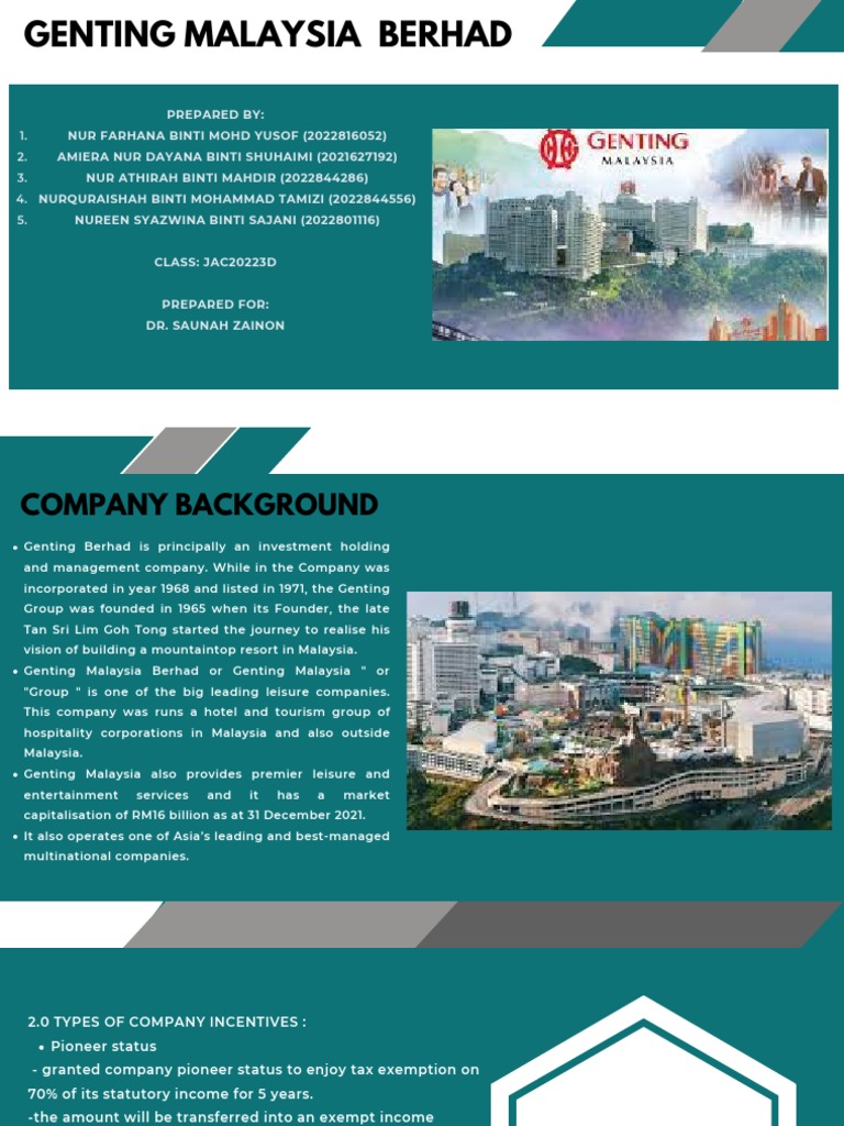 An Analysis of Tax Incentives Available to Genting Malaysia Berhad | PDF | Incentive | Taxes