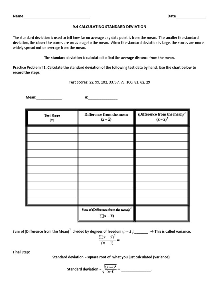 9.4 - Standard - Deviation - Practice - Worksheet - IM - 3 | PDF ...