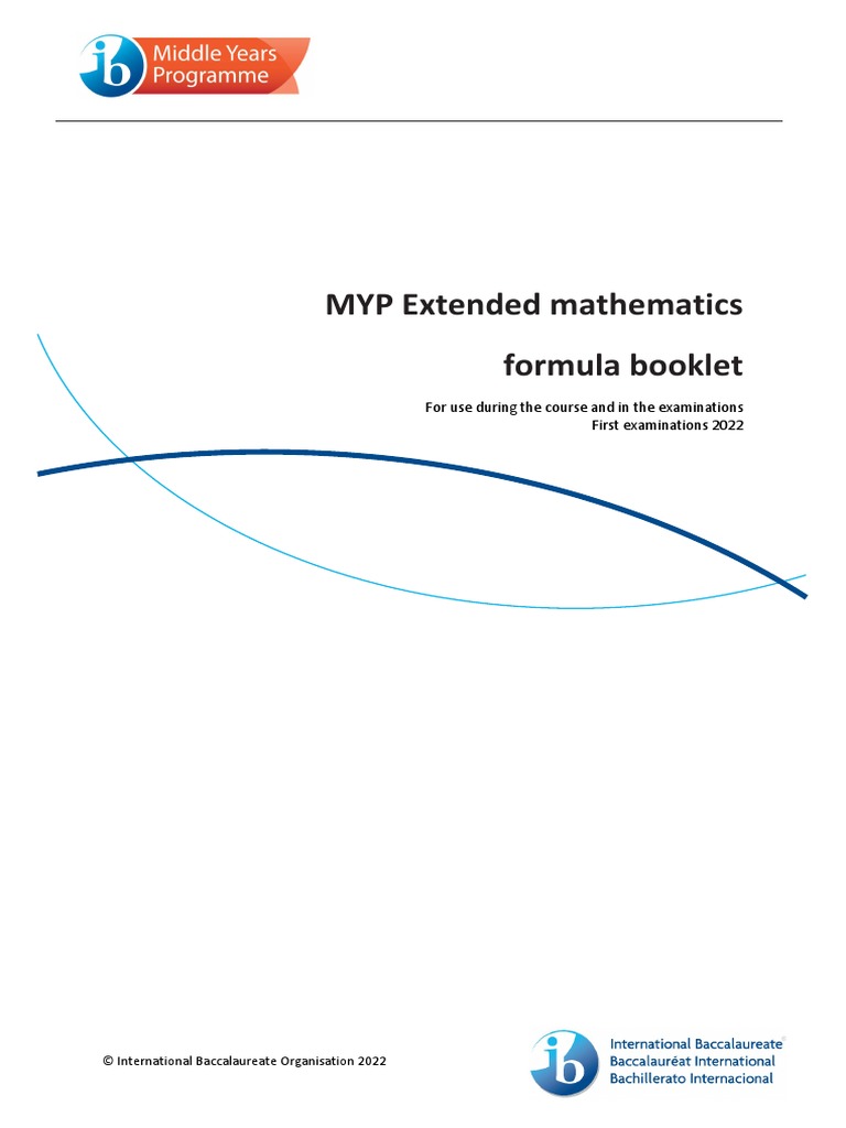 MYP Formula Booklet - Math | PDF
