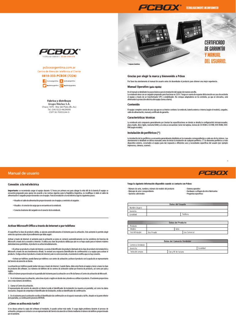 Manual Notebooks Pcbox 2015 W10 | PDF | Windows 10 | Microsoft Windows