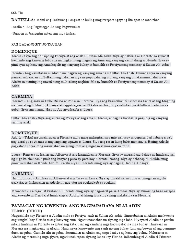 Script Sequence | PDF