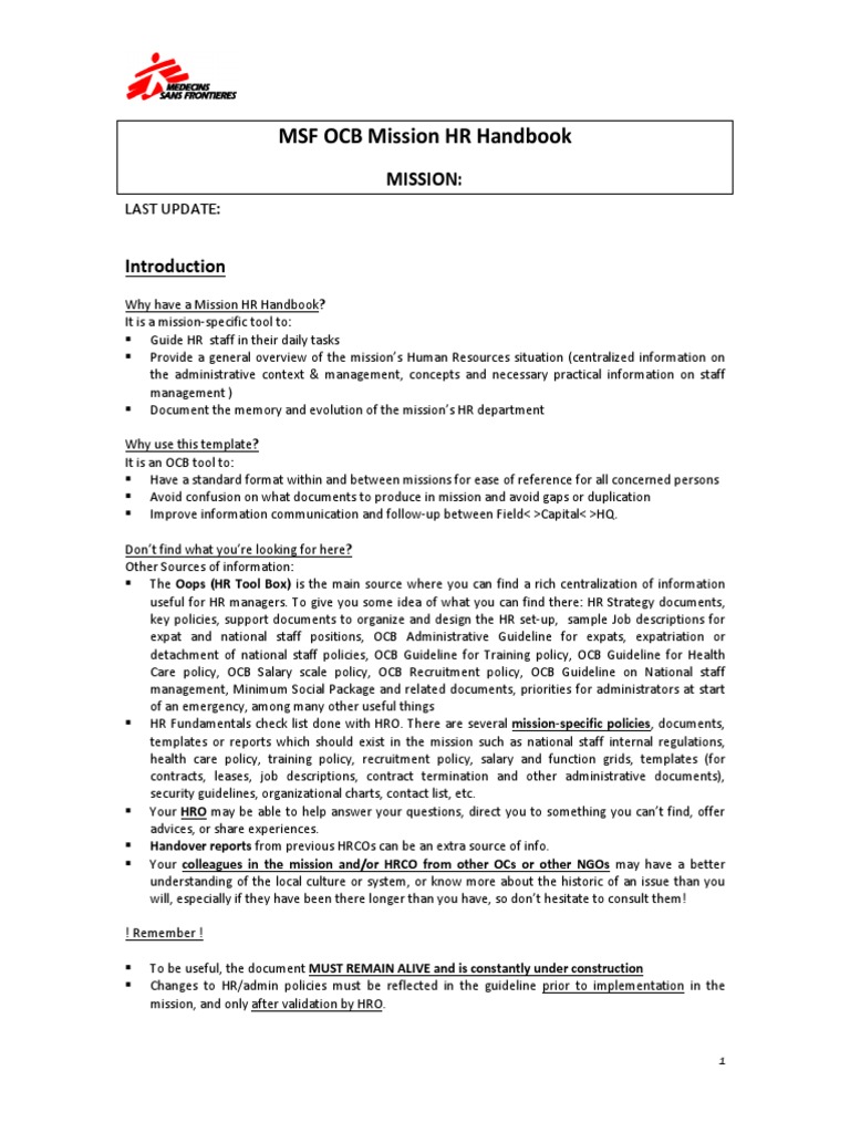 mission-hr-handbook-ocb-template-revision-may-2018 | PDF | Recruitment ...