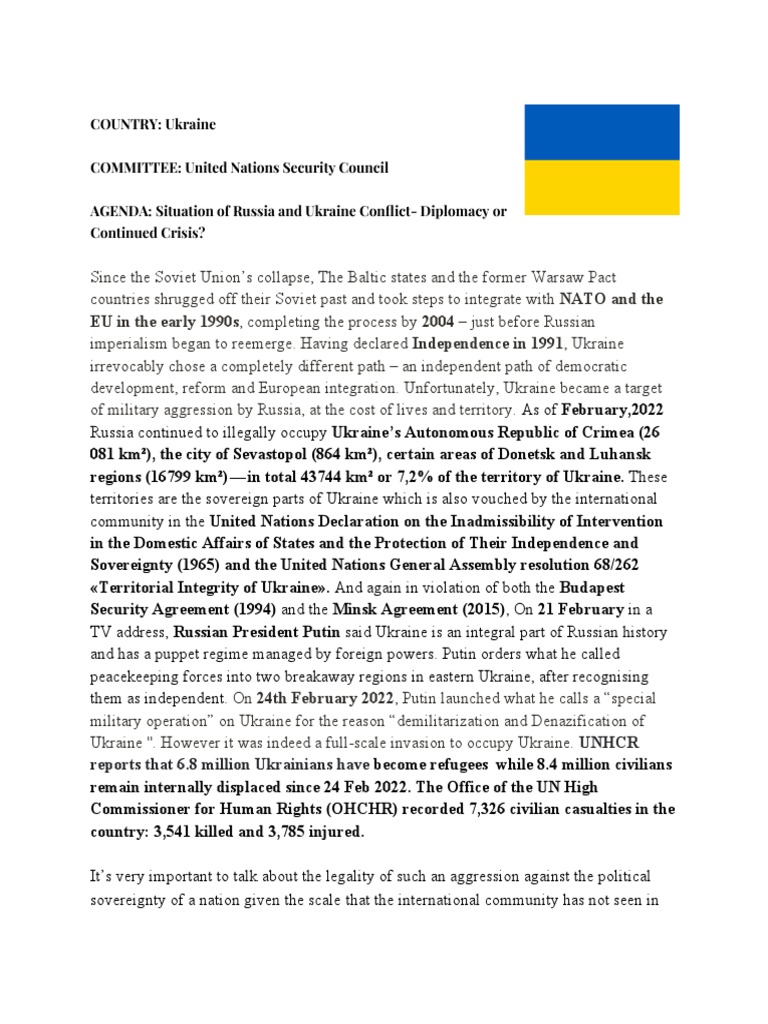 Ukraine Position Paper | PDF | Ukraine | Sovereignty