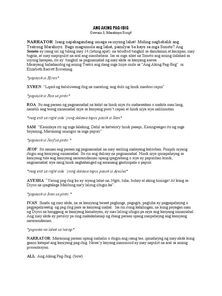 Ang Aking Pag Ibig Script | PDF