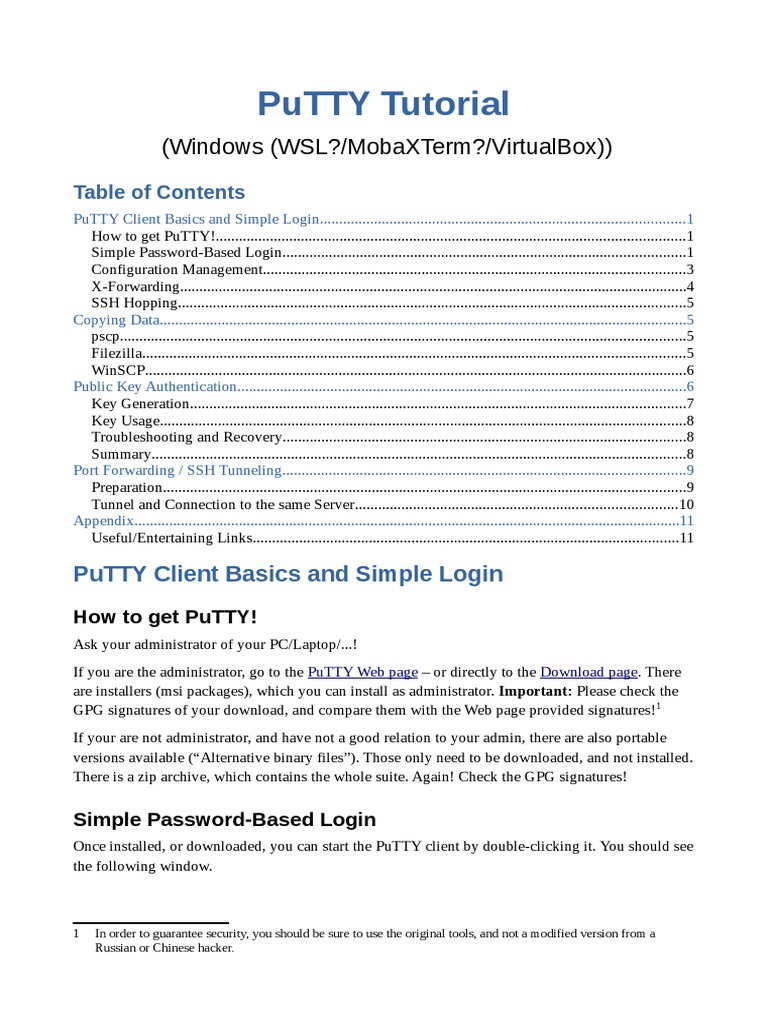 Putty Tutorial Hardware Pdf Secure Shell Password 4001
