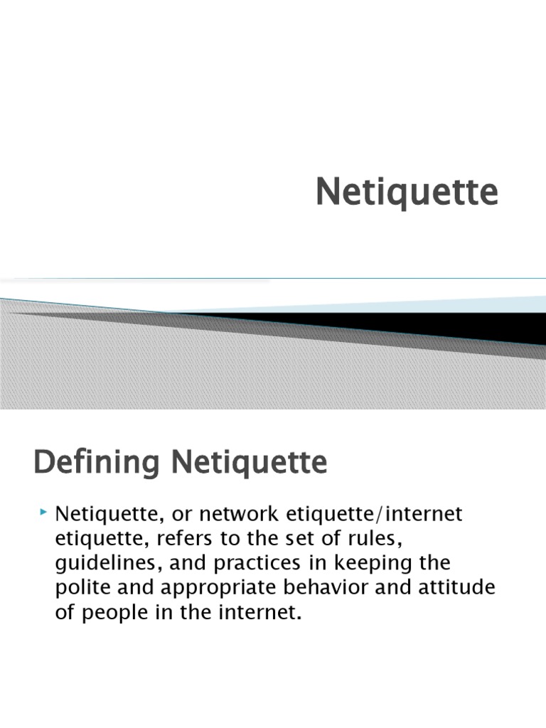 N Etiquette | PDF | Internet | Psychological Concepts