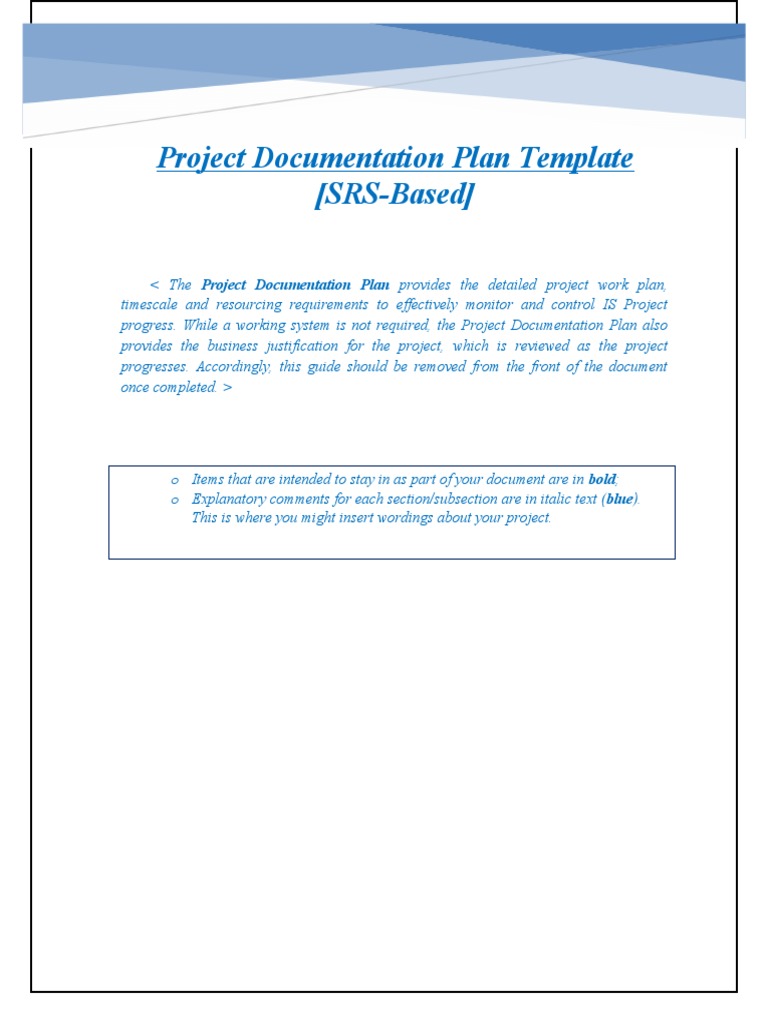 Project Documentation Plan Template | PDF | Interface (Computing ...