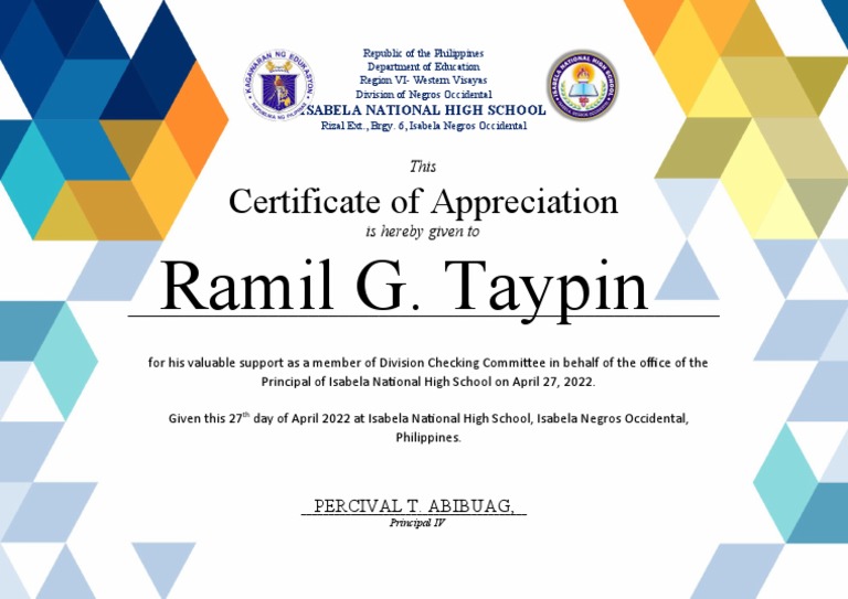 Inset Certificate | PDF