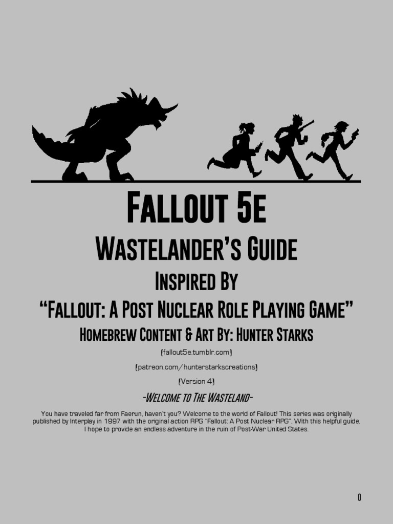 Fallout 5e: Wastelander's Guide | PDF | Firearms | Armour