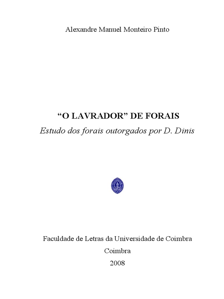 "O Lavrador" de Forais Estudo Dos Forais Outorgados Por D. Dinis | PDF