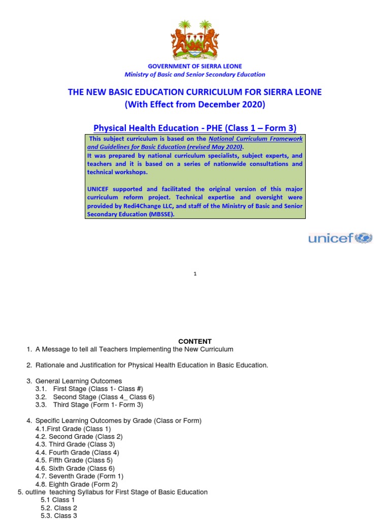7 PHE Syllabuses | PDF | Learning | Curriculum