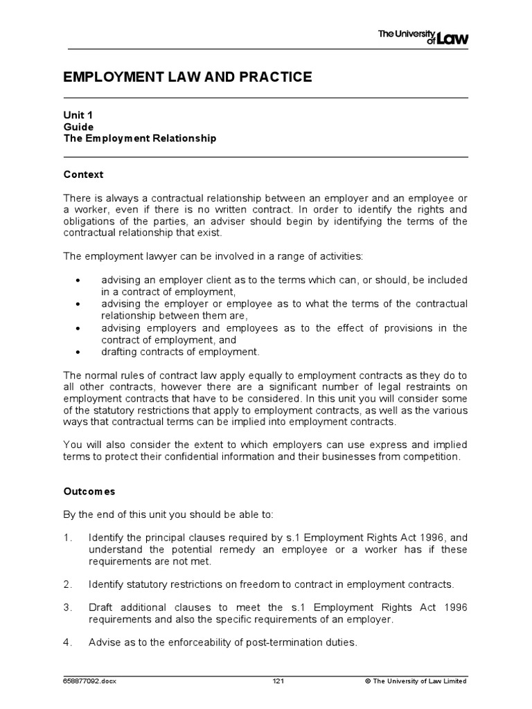 2122 Emp ws01 Ce01 Guide | PDF | Employment | Contractual Term