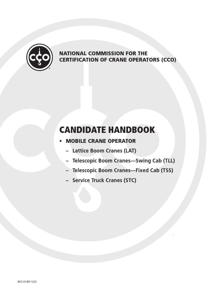 Mobile Crane Operator Candidate Handbook - 120122a | PDF | Professional ...