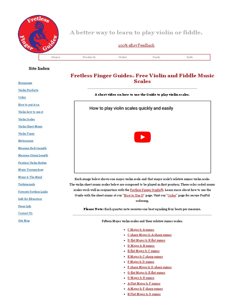 Easy Violin and Fiddle Sheet Music Scales | PDF | Violin | Pitch (Music)