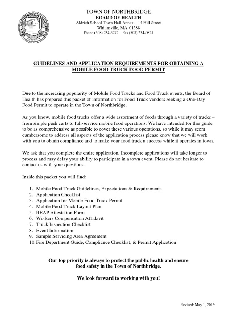 applicationguide_mobile_food_unit_permit2019v2 | PDF | Food Truck ...