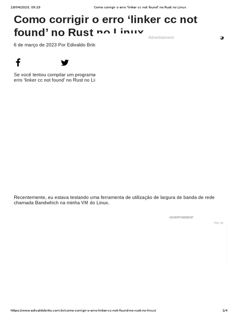 Como Corrigir o Erro 'Linker CC Not Found' No Rust No Linux | PDF ...