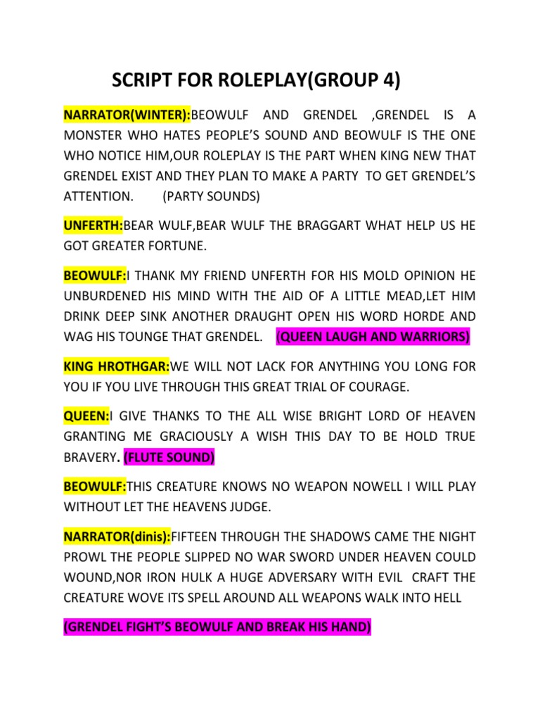 Script For Roleplay (Group 4) | PDF