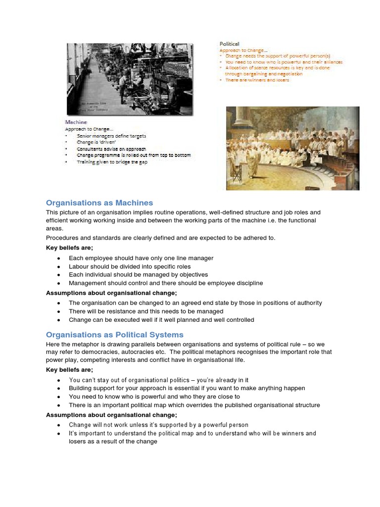 Organisation Metaphors & Approach To Change | PDF | Cognition | Psychology