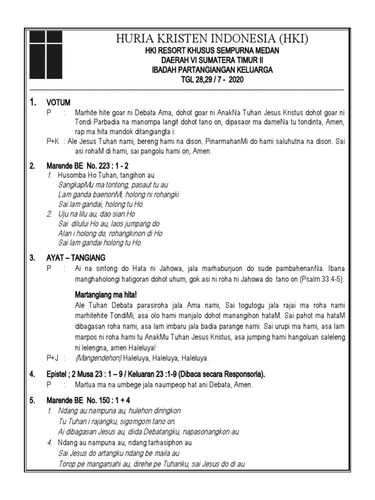 Huria Kristen Indonesia (Hki) | PDF