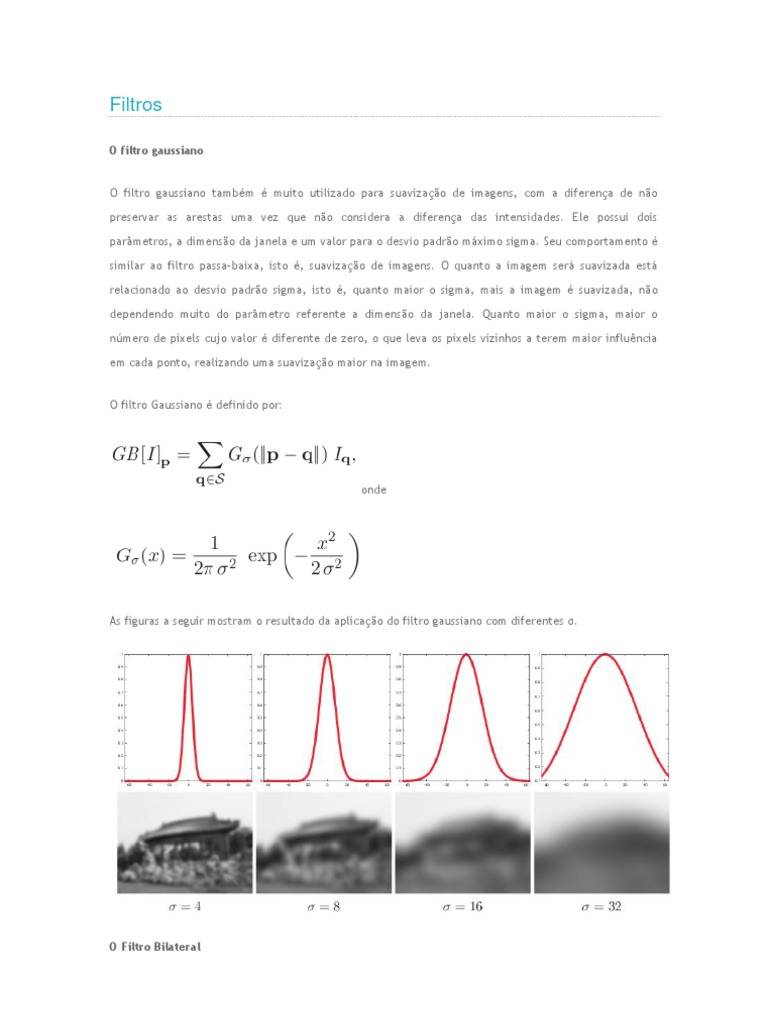 Filtro Gaussiano | PDF