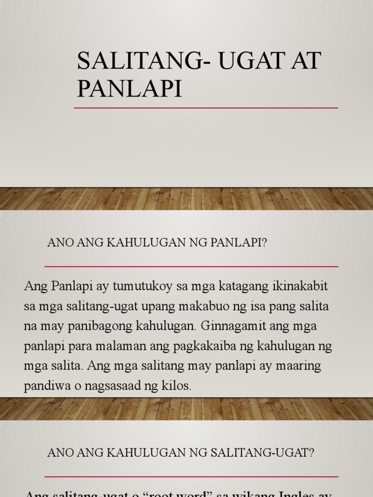 Salitang - Ugat at Panlapi | PDF