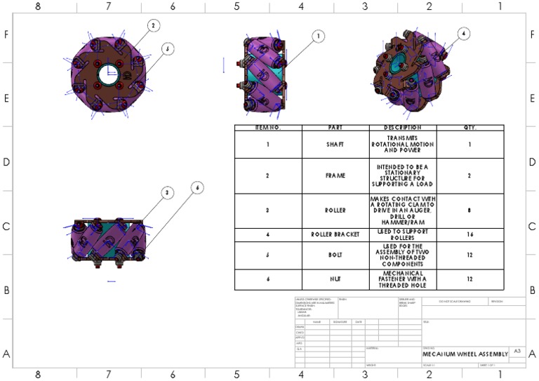 Mecanum Wheel Assembly | PDF | Screw | Secondary Sector Of The Economy