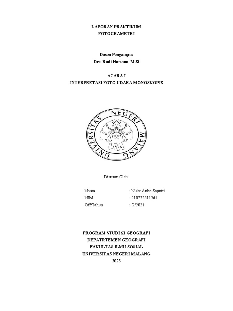 Acara 1 - INTERPRETASI FOTO | PDF