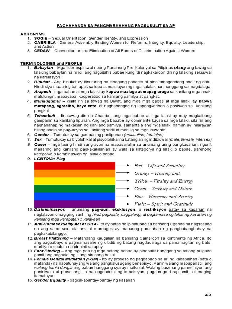 Paghahanda Sa Pangmarkahang Pagsusulit Sa Ap Acronyms | PDF