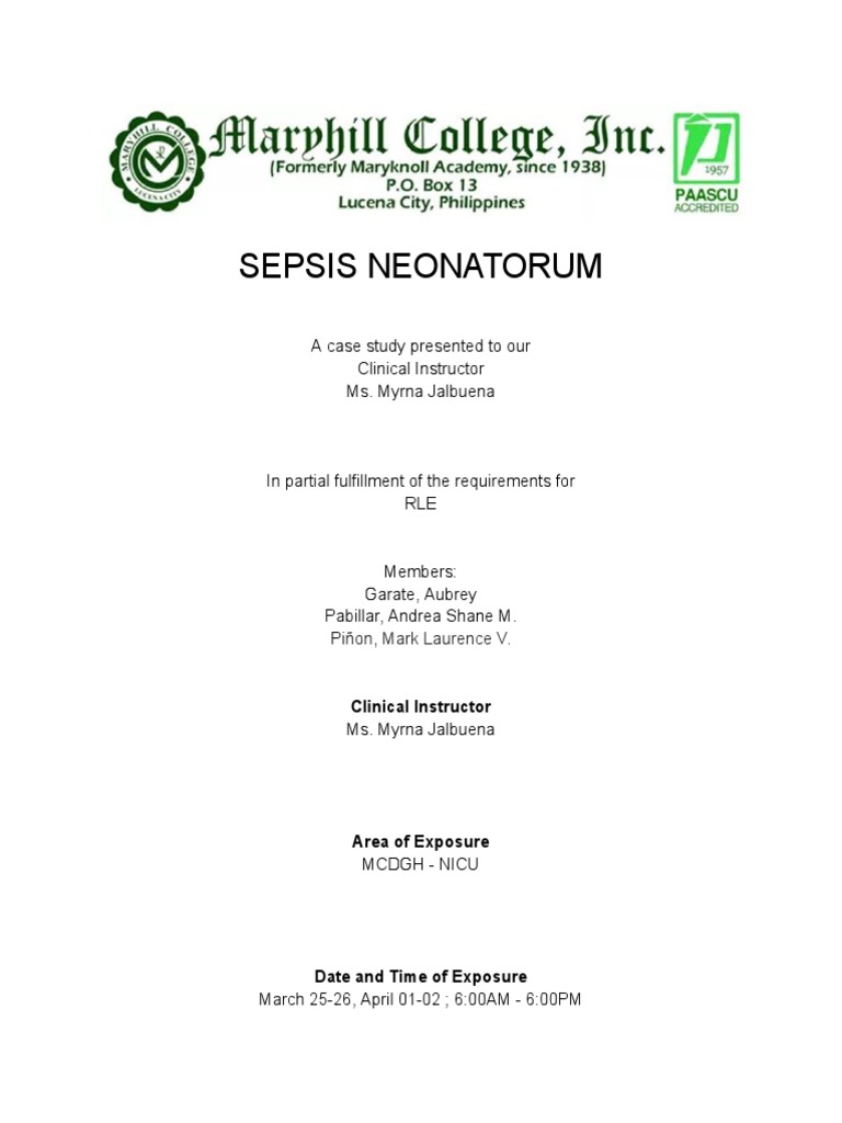 Sepsis Neonatorum | PDF | Human Body | Sepsis