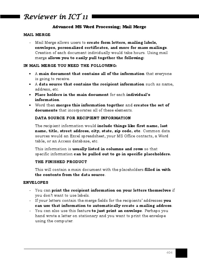 Reviewer in ICT | PDF | Formula | Microsoft Excel