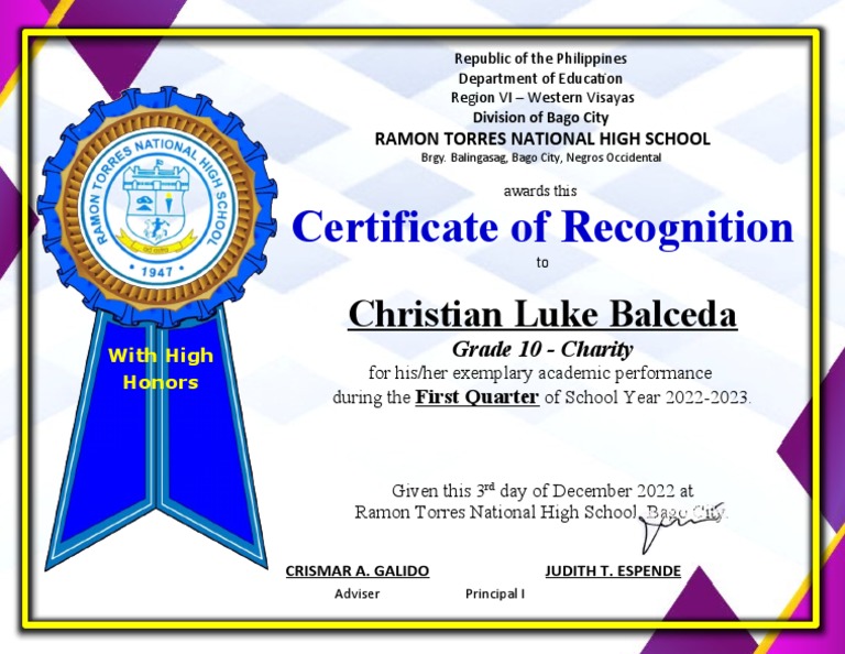 Certificate Honors | PDF